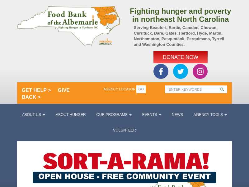 Food Bank of the Albemarle - 109 Tidewater Way, Elizabeth City, NC