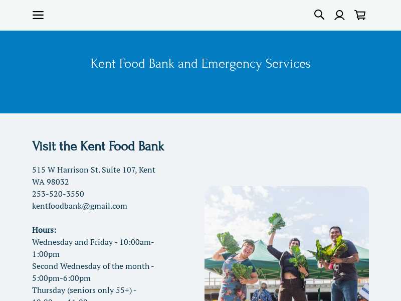 Kent Food Bank At Springwood - 515 W Harrison St, Suite 107, Kent, WA